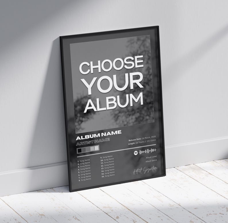 Custom Album Posters | Any Album/playlist | Personalized Album Cover ...
