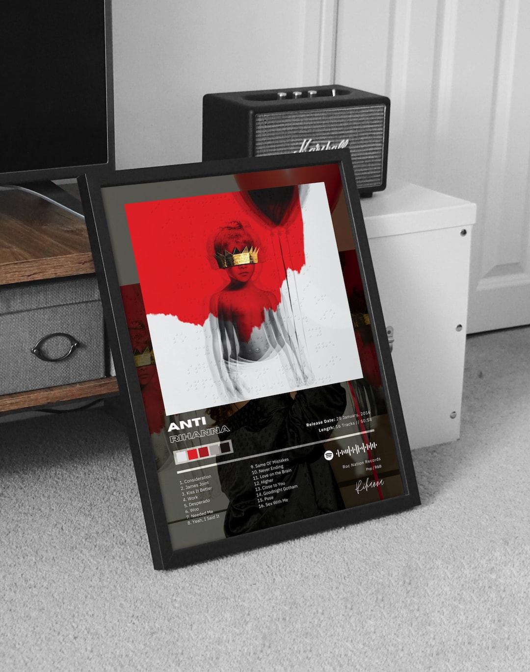 Rihanna ANTI Album Poster Digital Album Art Poster Download Wall Art ...