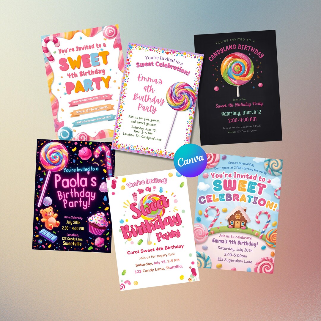 Bundle Candyland Invitation Party, Birthday, Kids' Special Day ...