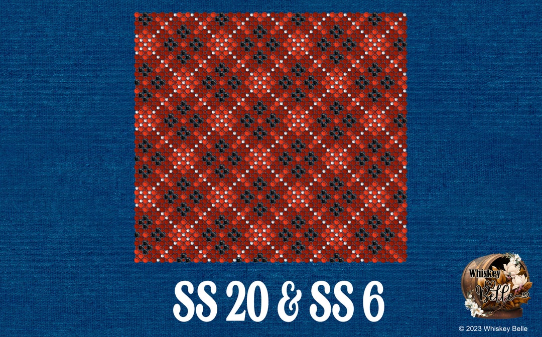 Black Red White Plaid Cushion SS20 SS6 20oz Rhinestone Template ...