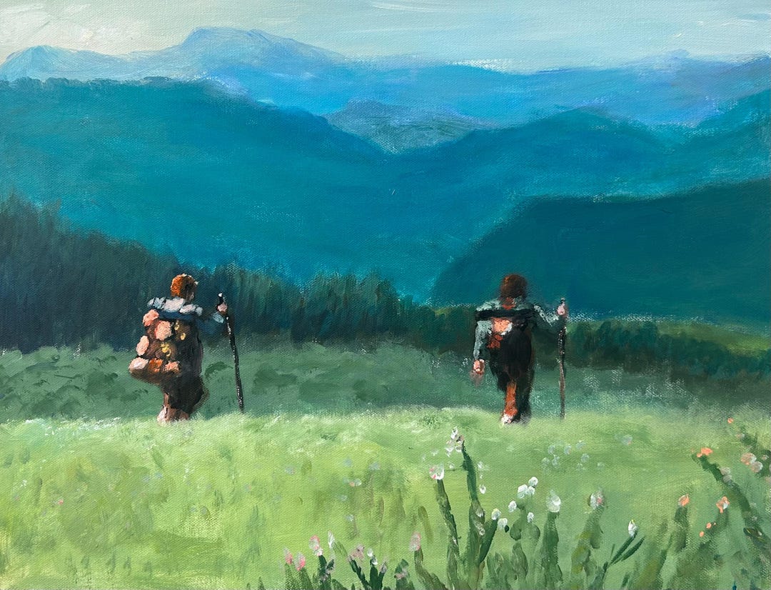 Lord of the Rings Art - Frodo and Sam Leaving the Shire Painting ...