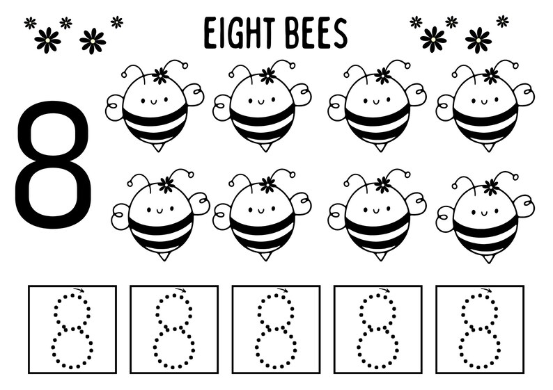 Number Tracing Worksheets, Learning Material, Kids Activity, Number ...