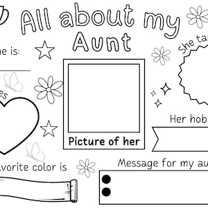 All About My Mom, Mothers Day Printable, Mothers Day Gift, Printable ...