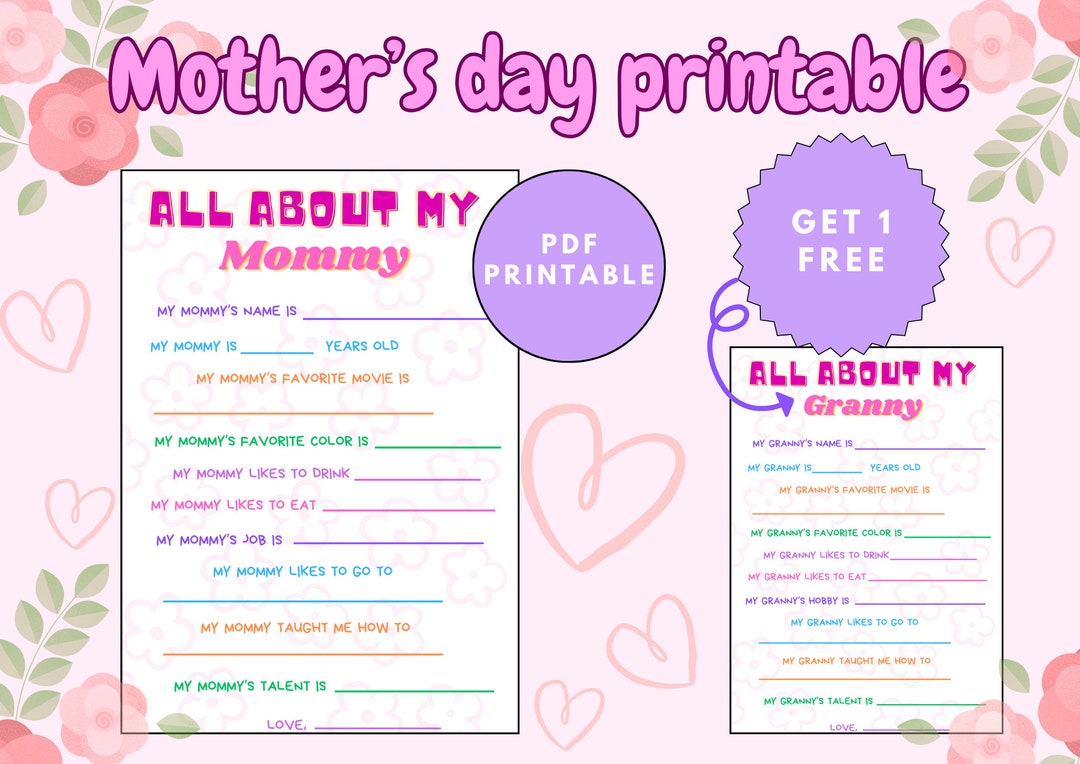 Todo Sobre Mamá Plantilla De Relleno, Imprimible Día De La Madre ...