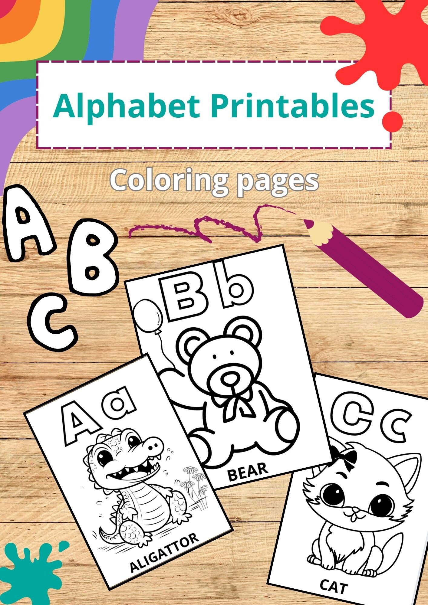 Paginas Para Colorear Del Alfabeto, Letras Preescolares, Imprimible ...