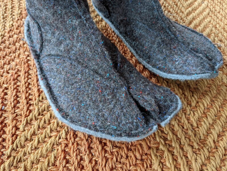 Split Toe House Slippers / Cozy Tabi Socks / Ankle / Wool / Made-to ...