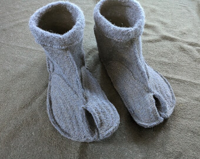 Split Toe House Slippers / Cozy Tabi Socks / Ankle / Wool Blend/us M 10 ...