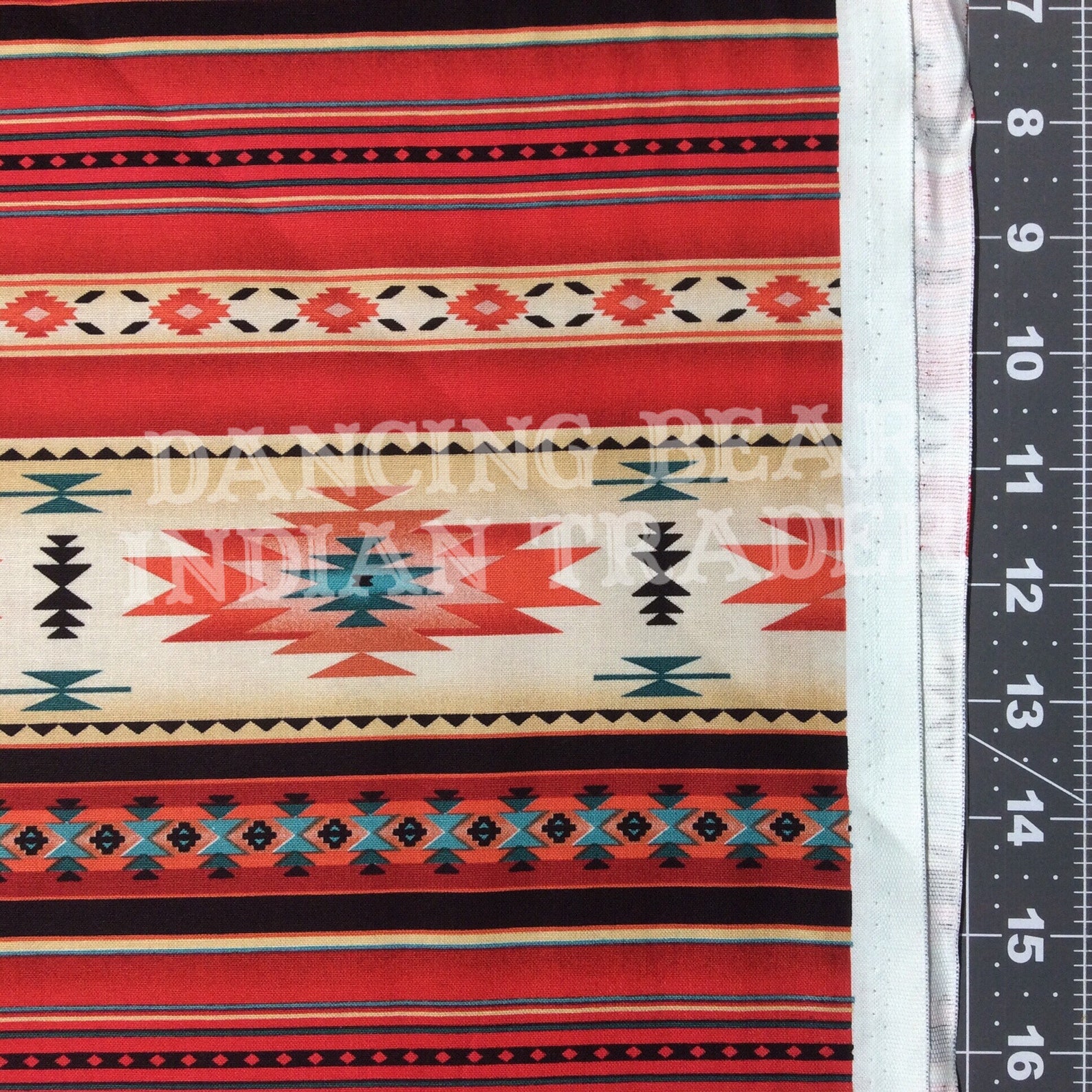 Elizabeth Studios Native Pattern Stripe Bright Red 1 Yd and 3 - Etsy