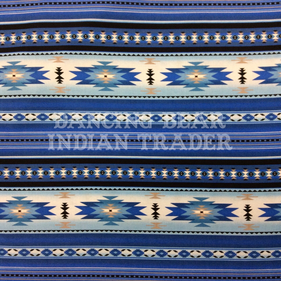 Elizabeth Studios Native Pattern Stripe Blue 1 Yd and 3 Inches - Etsy