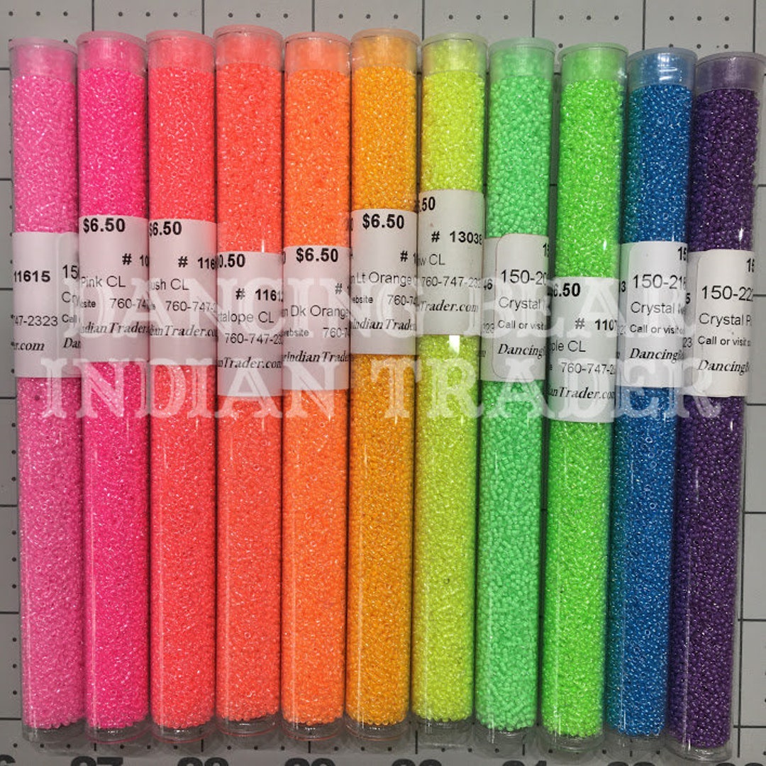 Japanese 15/0 Neon Bead Set 11 Colors UV Reactive - Etsy