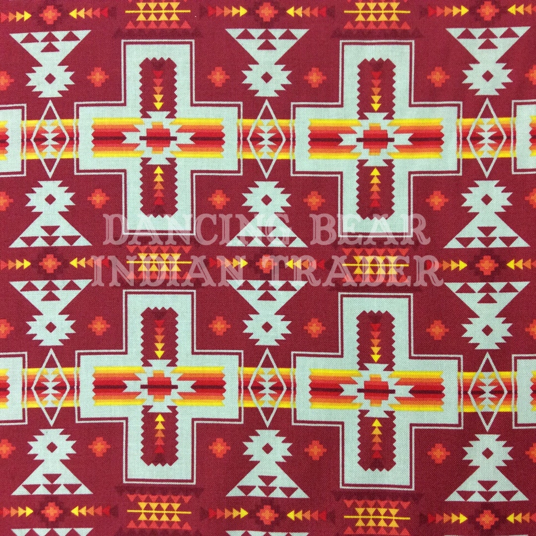 Elizabeth Studios Native Pattern Blanket Terra 1 Yard 100% Cotton Woven ...