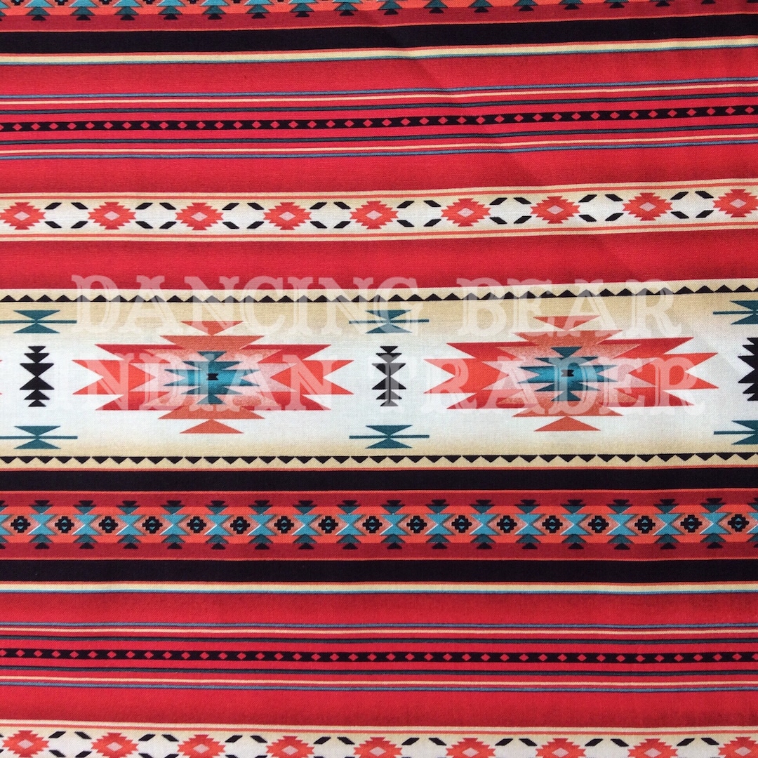 Elizabeth Studios Native Pattern Stripe Bright Red 1 Yd and 3 Inches - Etsy