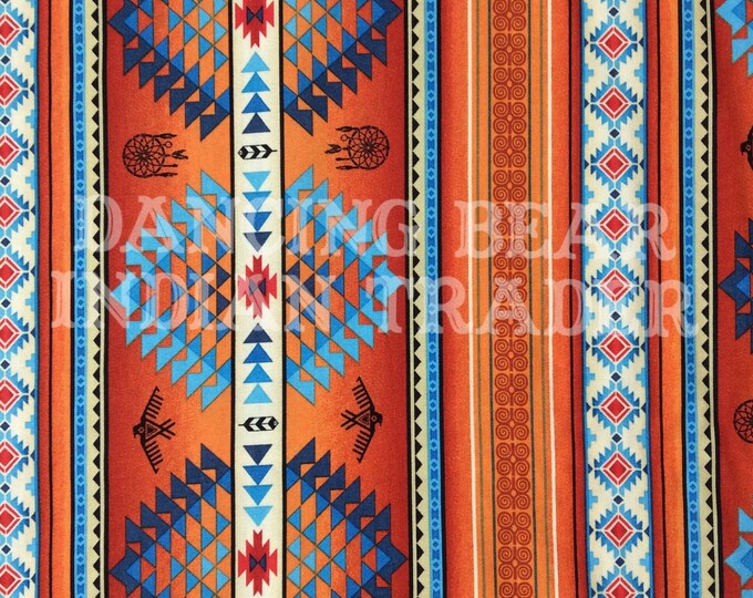 Elizabeth Studios Native Pattern Thunderbird Stripe Terra Cotta 1 Yard ...
