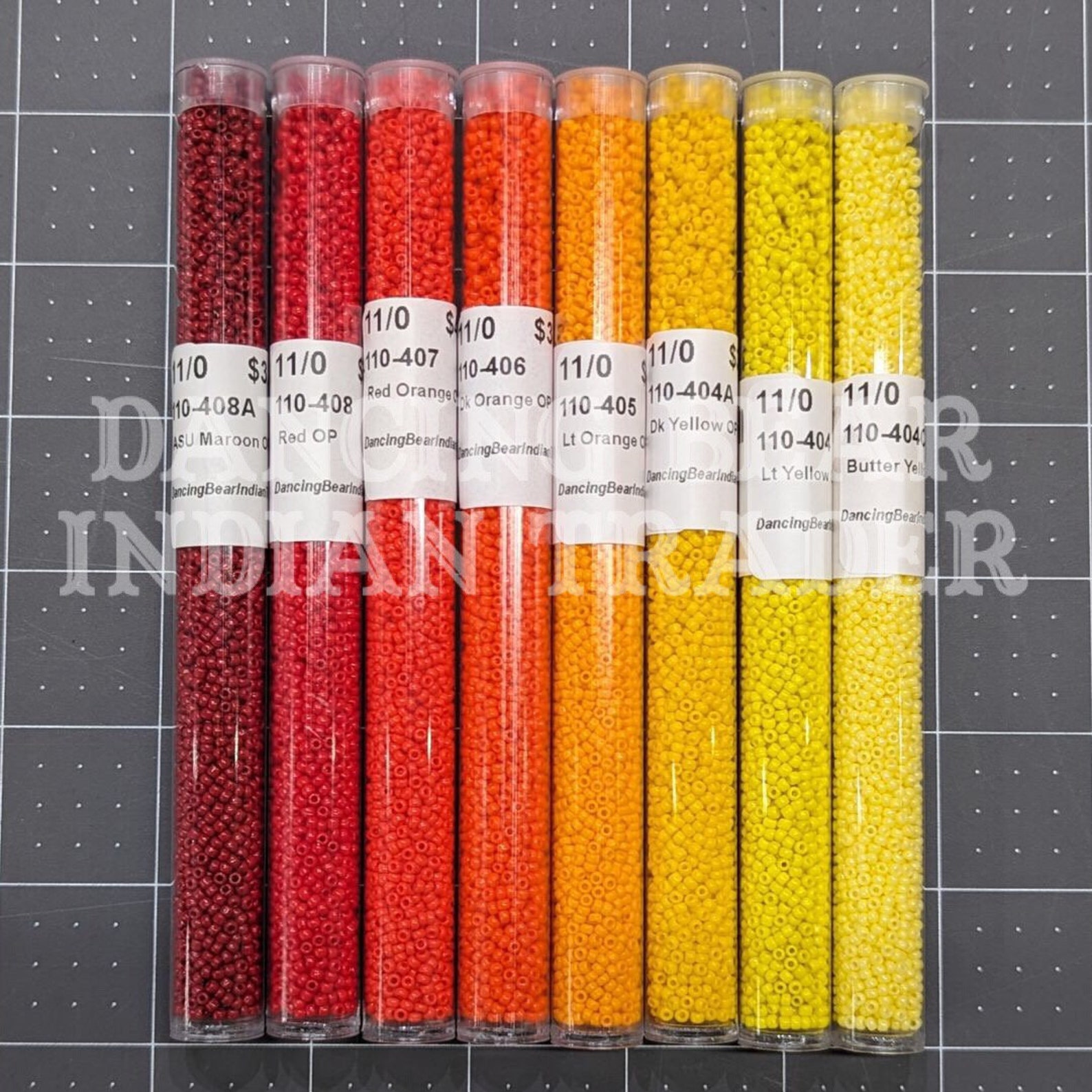 11/0 Fire Colors Opaque Japanese Bead Set 8 Colors Full Tubes Red ...