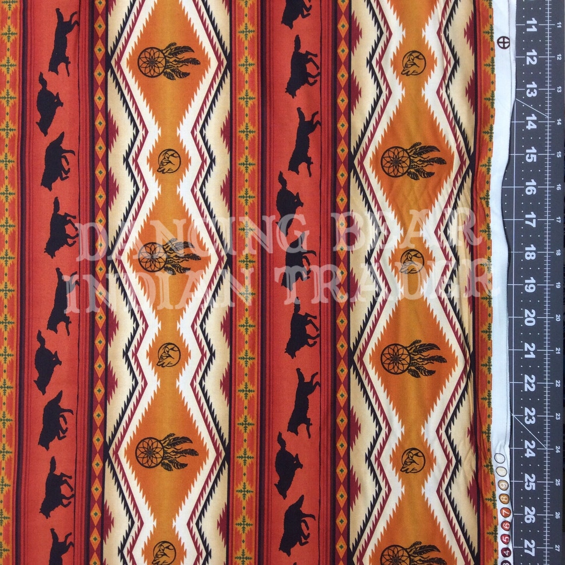 Elizabeth Studios Native Pattern Wolves Terra 1 Yard | Etsy