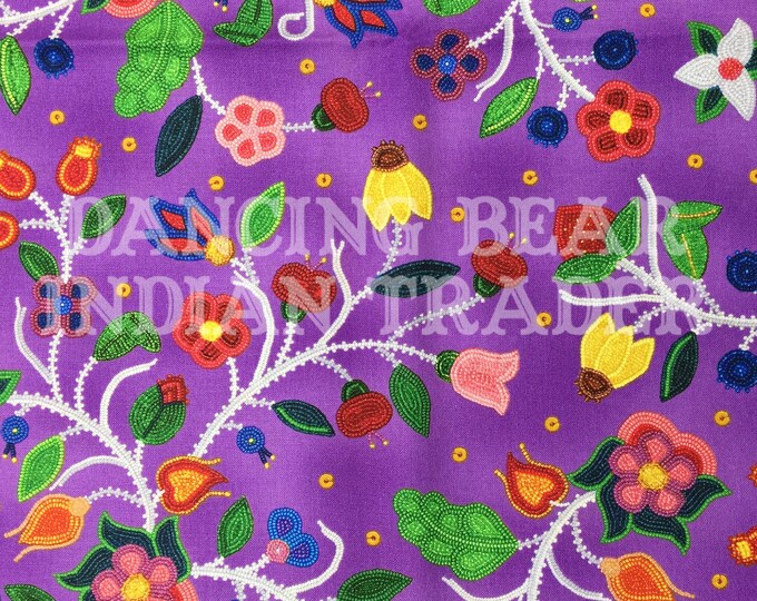 Elizabeth Studios Spring Majesty Beaded Berries & Flowers Purple 1 Yard ...