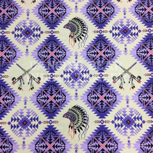 Elizabeth Studios Native Pattern Horses Stripe Brick Red 1 - Etsy