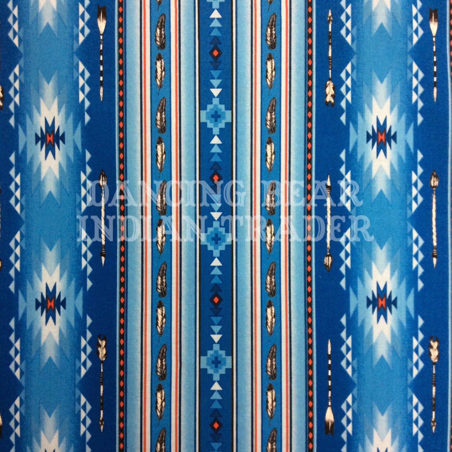 Elizabeth Studios Native Pattern Stripe Feather Blue 1 Yard - Etsy