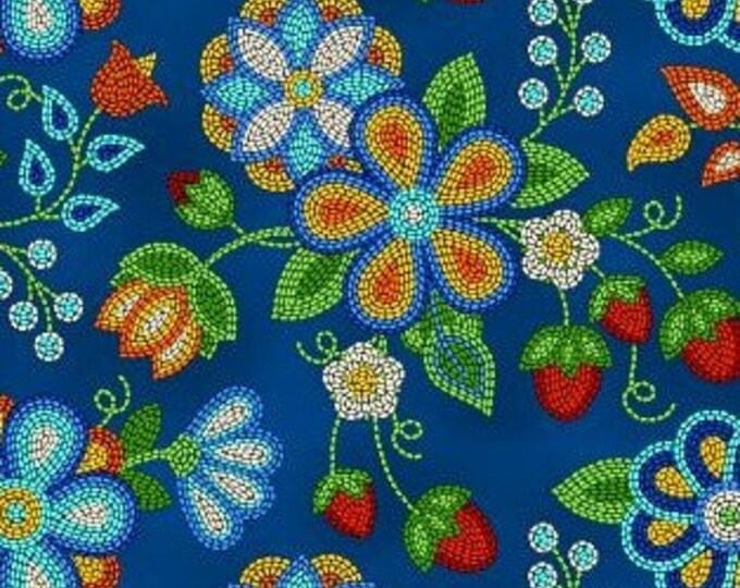Elizabeth Studios Native Pattern Beaded Strawberry Flowers, Royal 1 ...