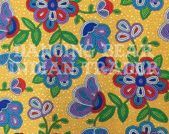 Elizabeth Studios Native Pattern Beaded Flowers Black 1 Yard | Etsy