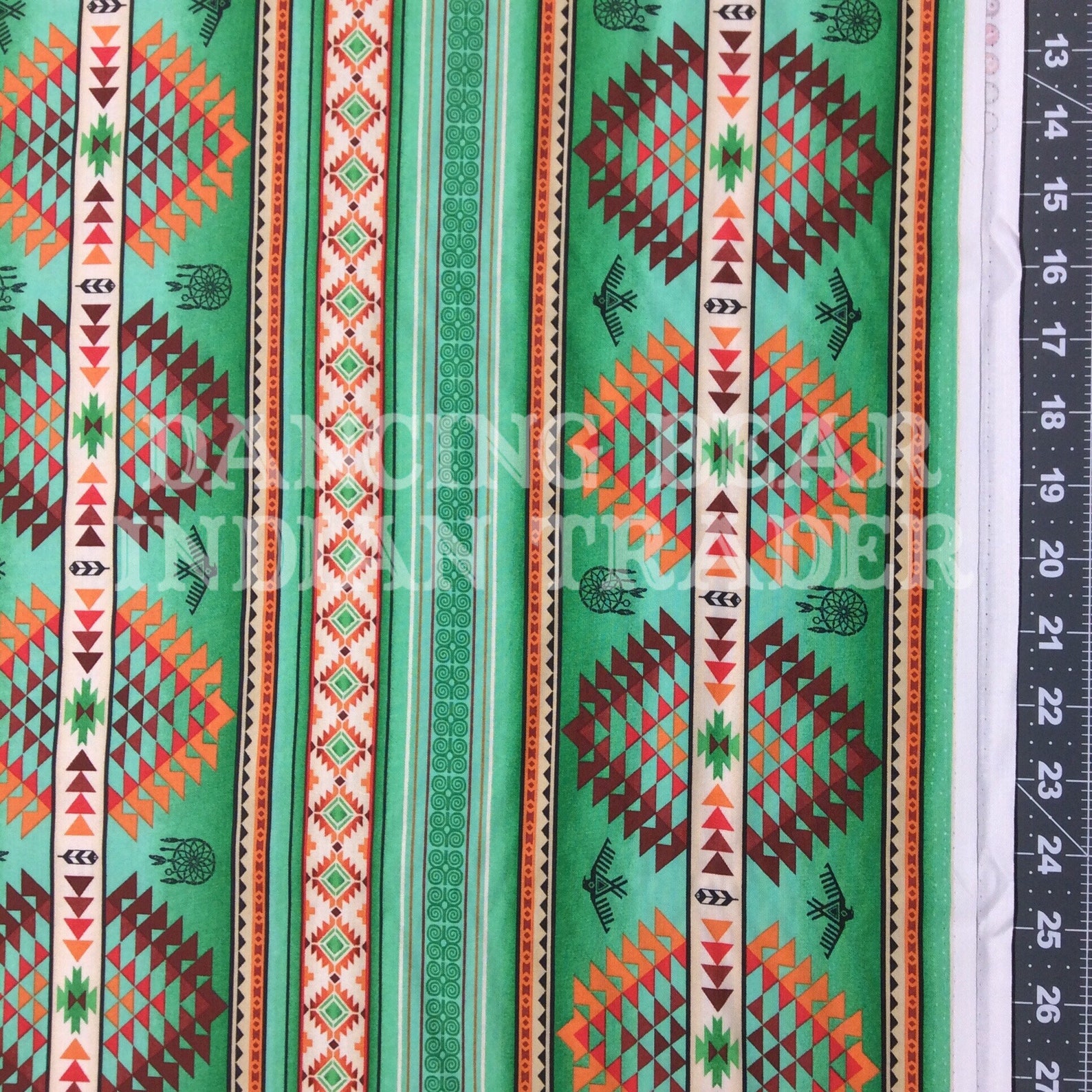 Elizabeth Studios Native Pattern Thunderbird Stripe Green 1 - Etsy