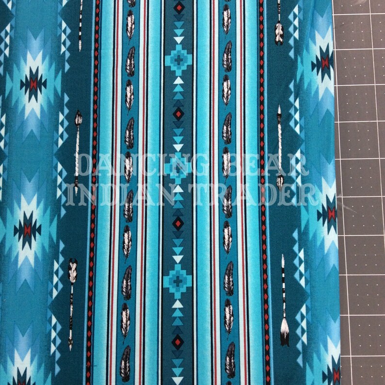 Elizabeth Studios Native Pattern Stripe Feather Turquoise 1 - Etsy ...