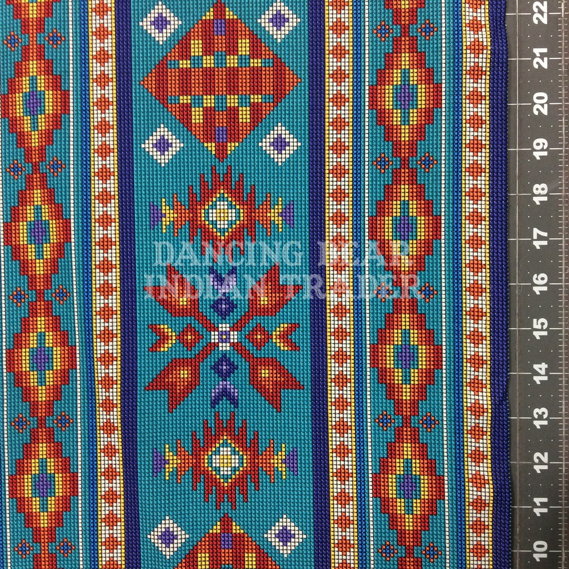Elizabeth Studios Native Pattern Beaded Stripe Turquoise 1 - Etsy