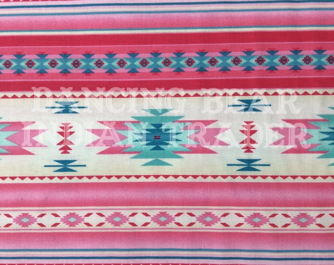 Elizabeth Studios Native Pattern Stripe Soft Pink 1 Yard and 3 Inches ...