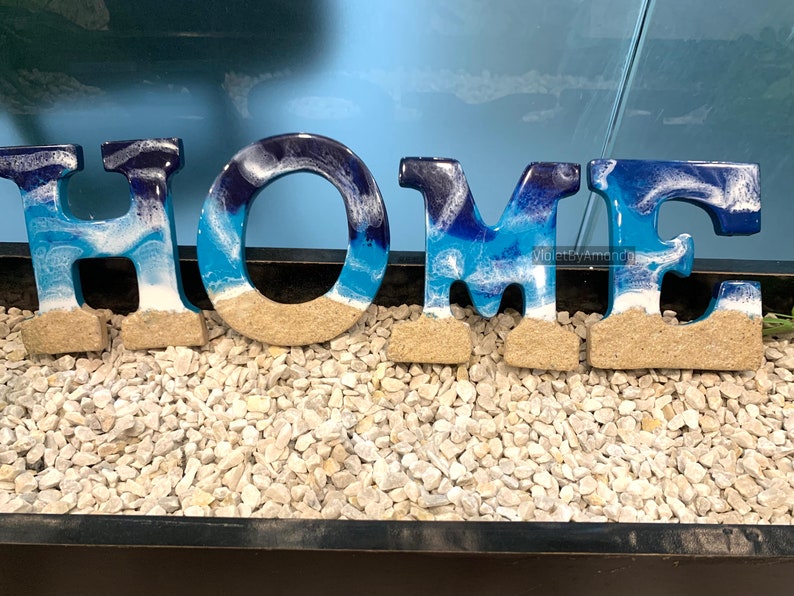 Personalized Beach Letter Epoxy Letter Handmade Ocean Resin Letters ...