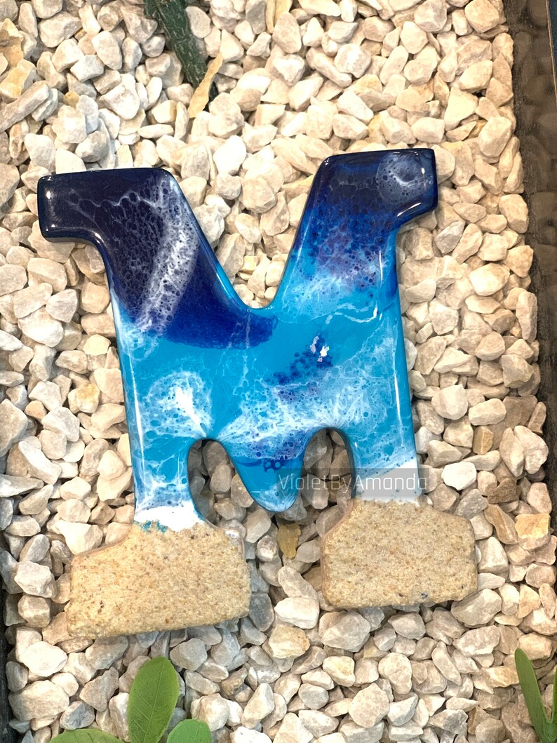 Custom Beach Resin Letters Handmade Ocean Resin Letters Personalized ...