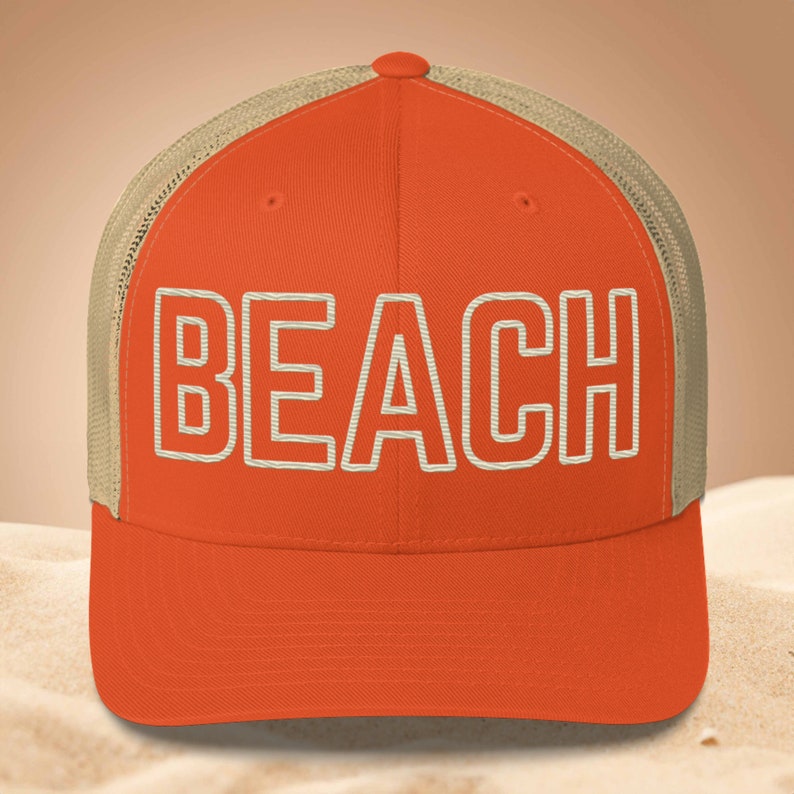 Beach Embroidered Retro Trucker Hat Beachy Hat Beachy Cap Gulf Coast ...