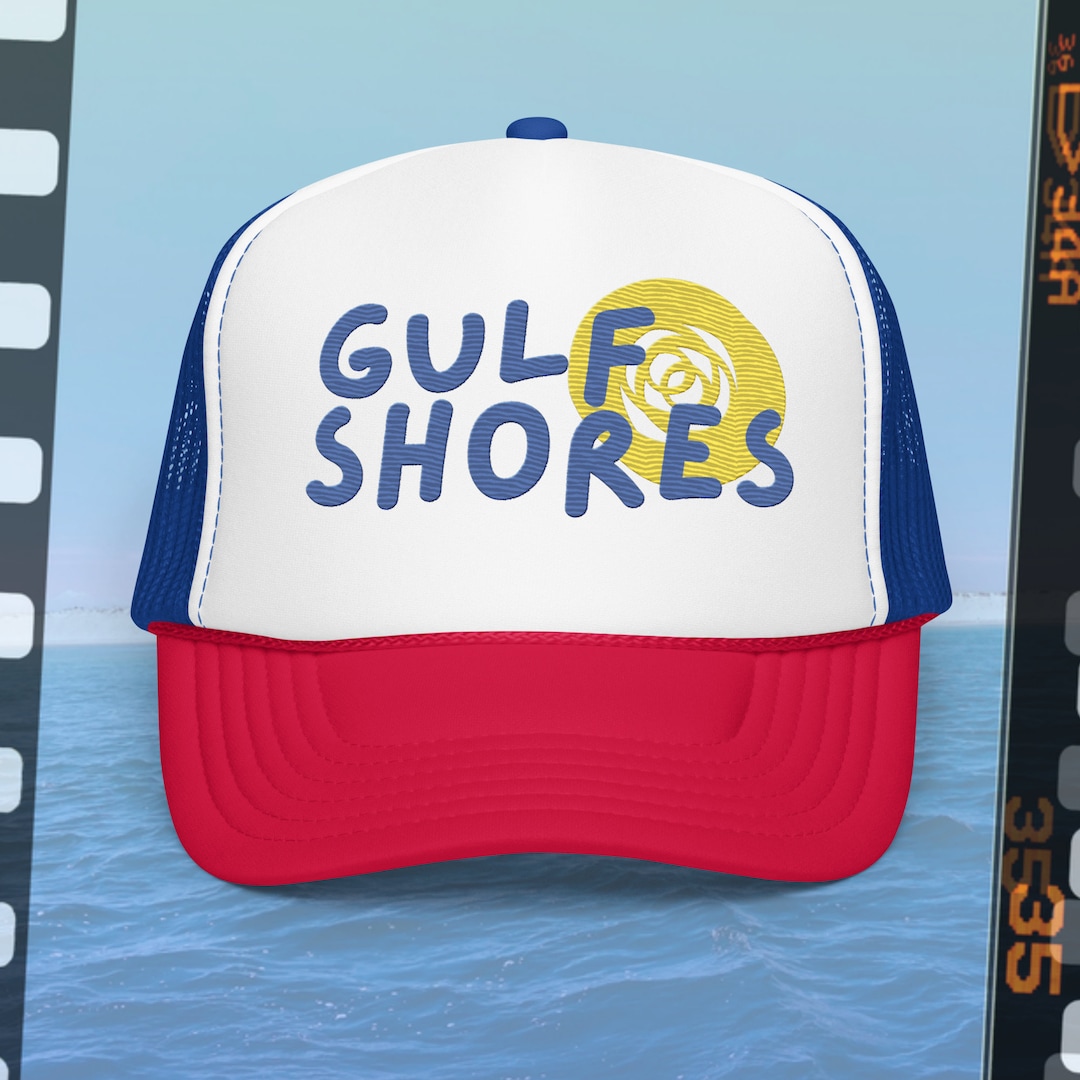 Beach Embroidered Trucker Hat Gulf Shores Vacation Cap Gulf Coast ...