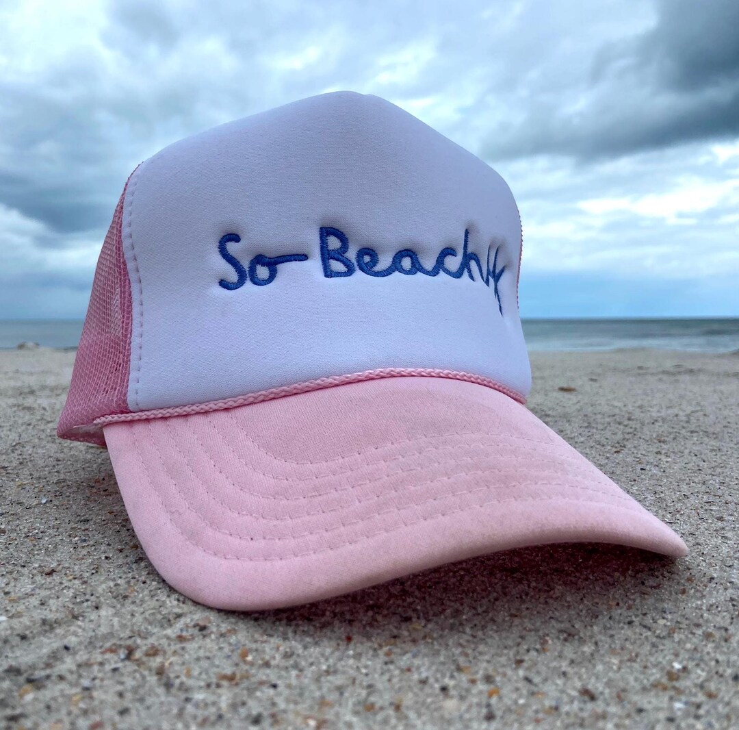 Beach Embroidered Trucker Hat Florida Beachy Vacation Cap Surf Cowgirl ...