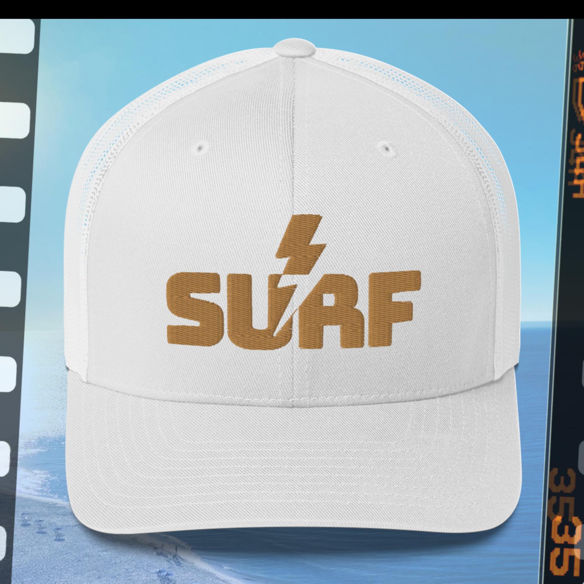 Embroidered Surf Trucker Hat, Surfs up Hat, Surfer Hat, Beach Surf Hat ...