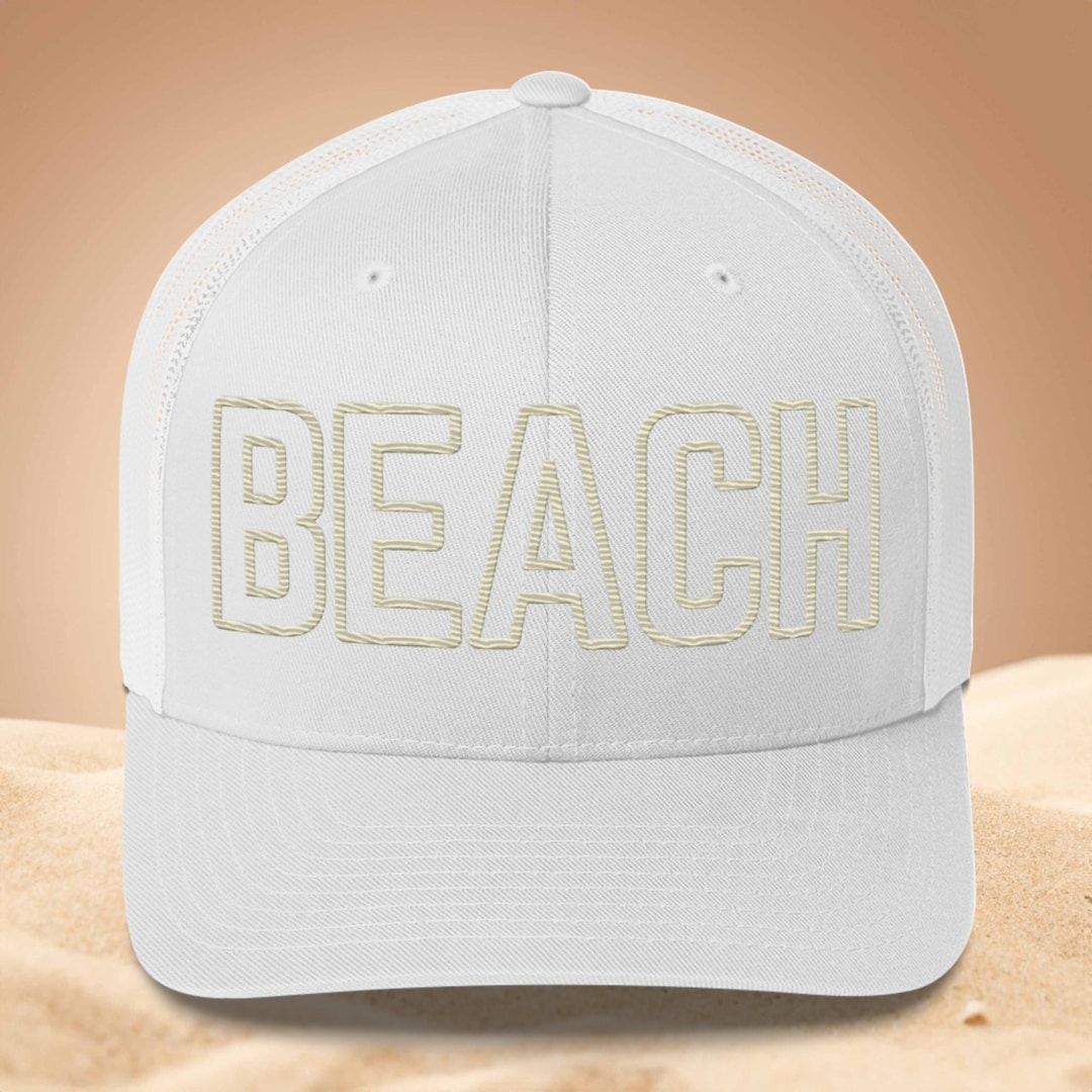 Beach Embroidered Retro Trucker Hat Beachy Hat Beachy Cap Gulf Coast ...