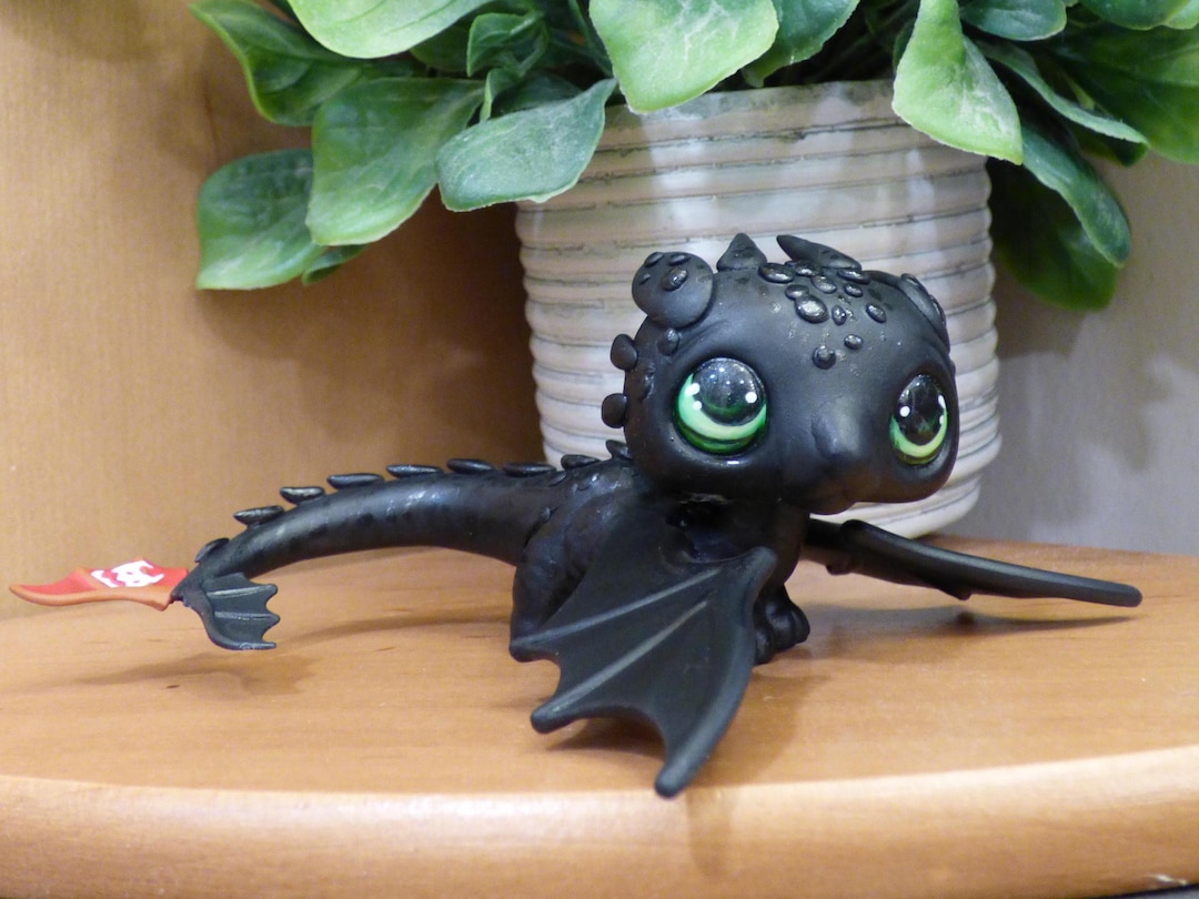 Toothless the Dragon Littlest Pet Shop OOAK Custom - Etsy