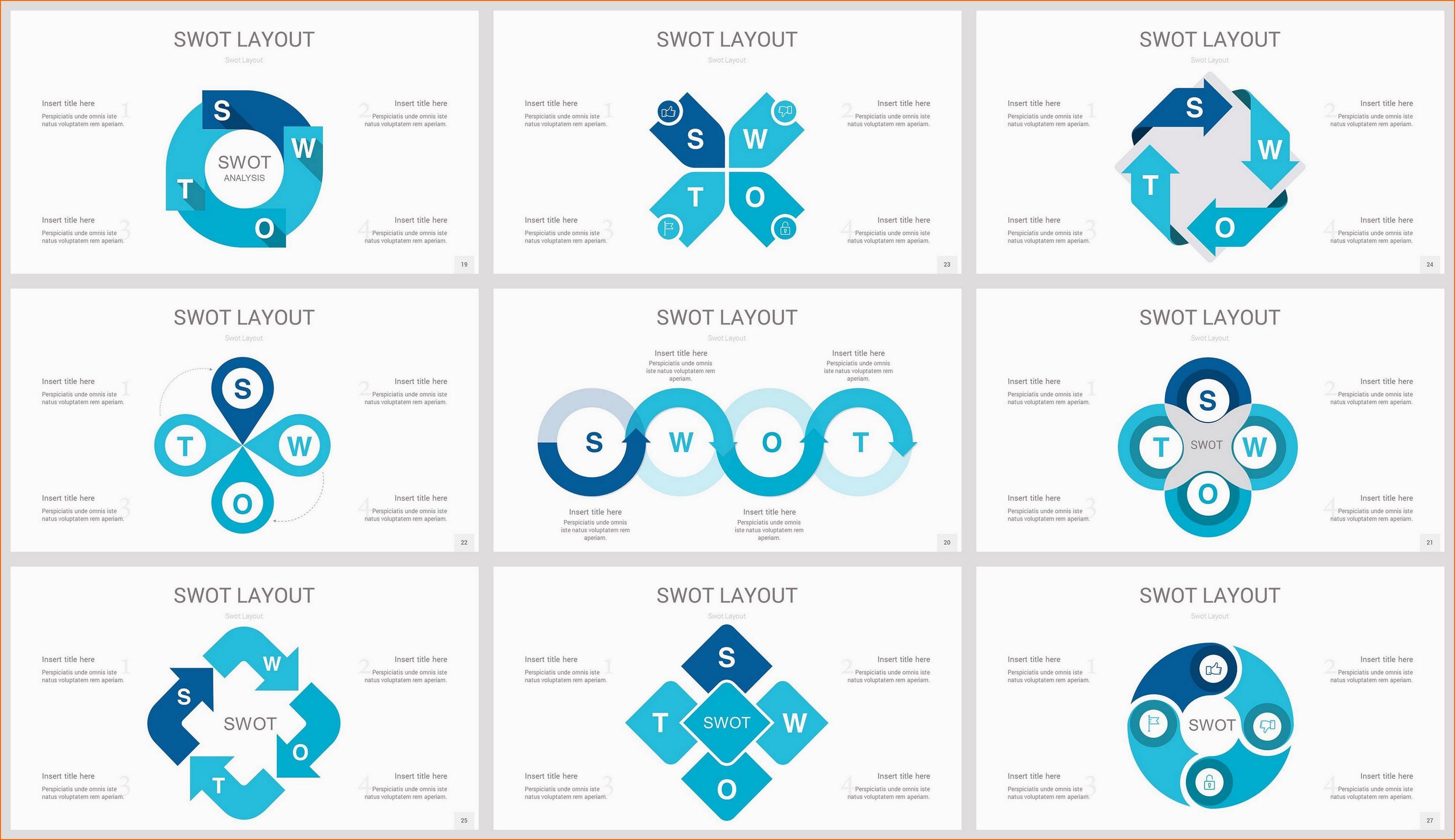 Custom-built SWOT Analysis Blue Templates, Swot Layout Infographics ...