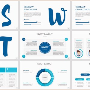 Custom-built SWOT Analysis Blue Templates, Swot Layout Infographics ...