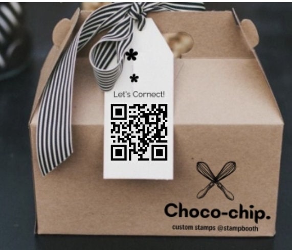 Local Business Self Inking Stamp QR Code Personalized Stamp Social ...