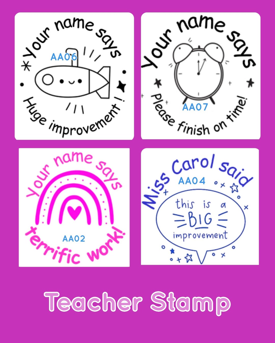 Personalized Teacher Stamp, Custom Teacher Pre-inking Stamps, Smile ...