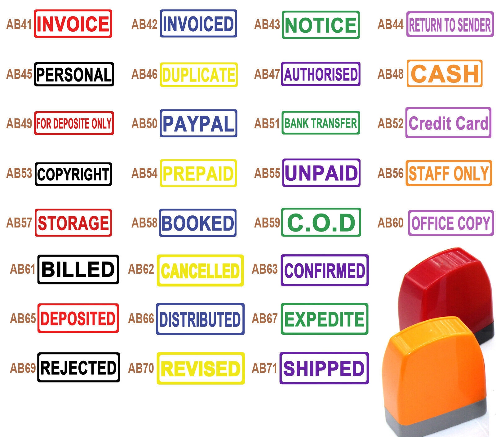 Personalise Business Accounting Stamp Custom Self Inking Custom Stamps ...