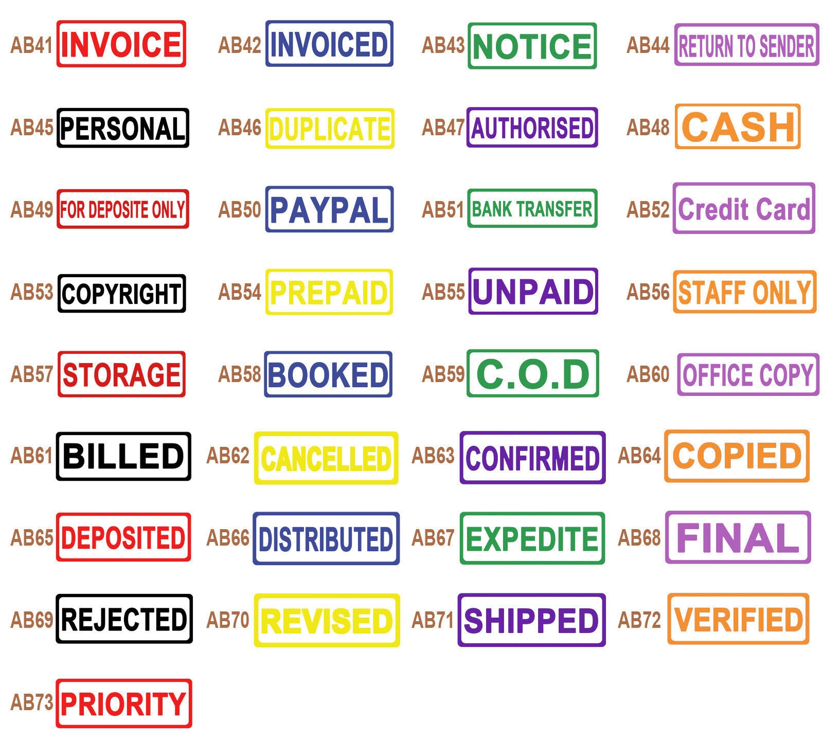Personalise Business Accounting Stamp Custom Self Inking Custom Stamps ...