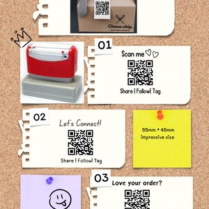 Local Business Self Inking Stamp QR Code Personalized Stamp Social ...