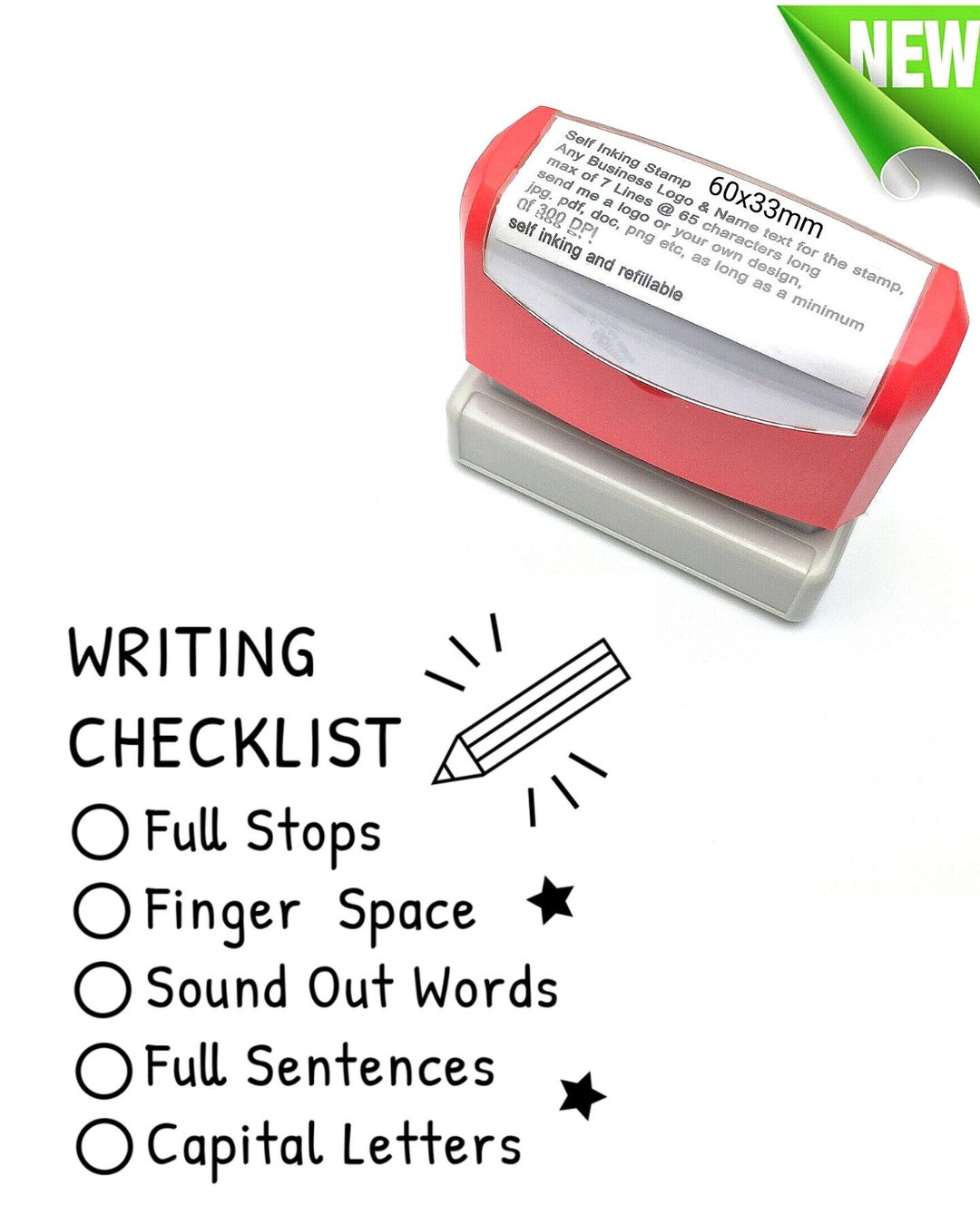 Personalized Teacher Stamp Self-inking Stamp, Teacher Writing Checklist ...