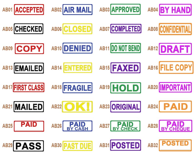 Personalise Business Accounting Stamp Custom Self Inking Custom Stamps ...