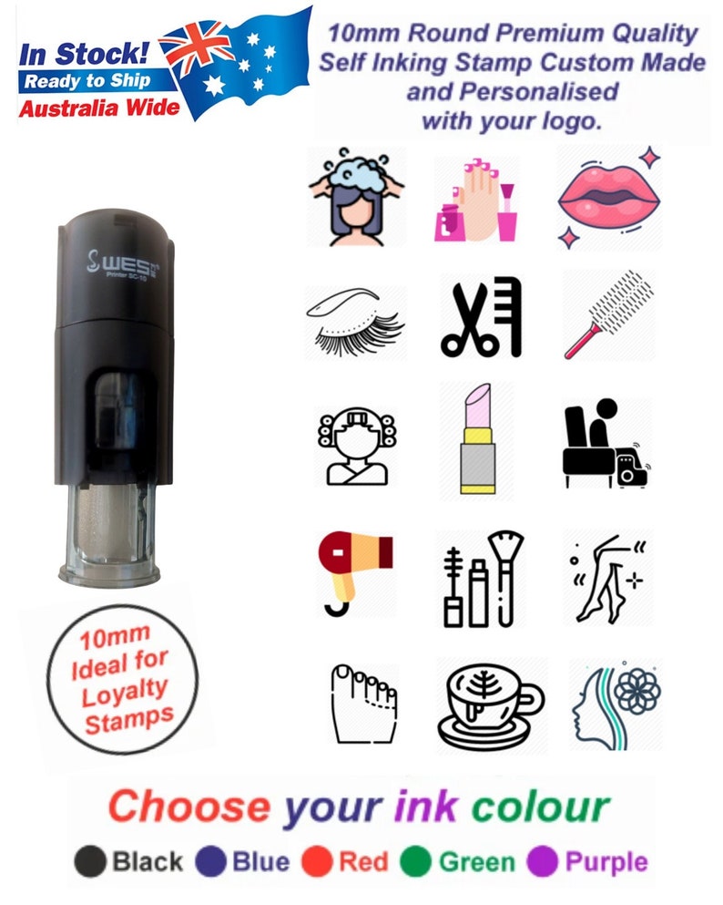 Custom Loyalty Card Logo Stamp, Custom Self-ink Rubber Stamp, Small Loyalty Card Stamp, Custom ...