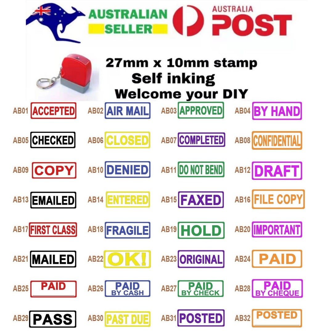 Personalise Business Accounting Stamp Custom Self Inking Custom Stamps ...