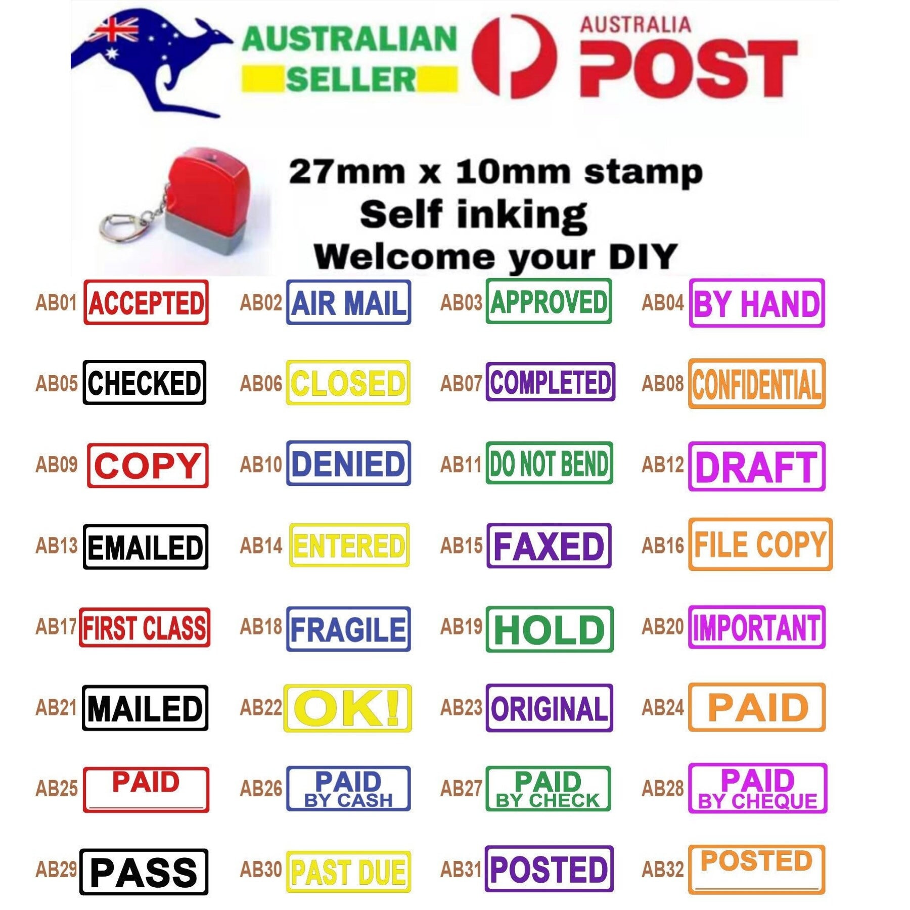 Personalise Business Accounting Stamp Custom Self Inking Custom Stamps ...