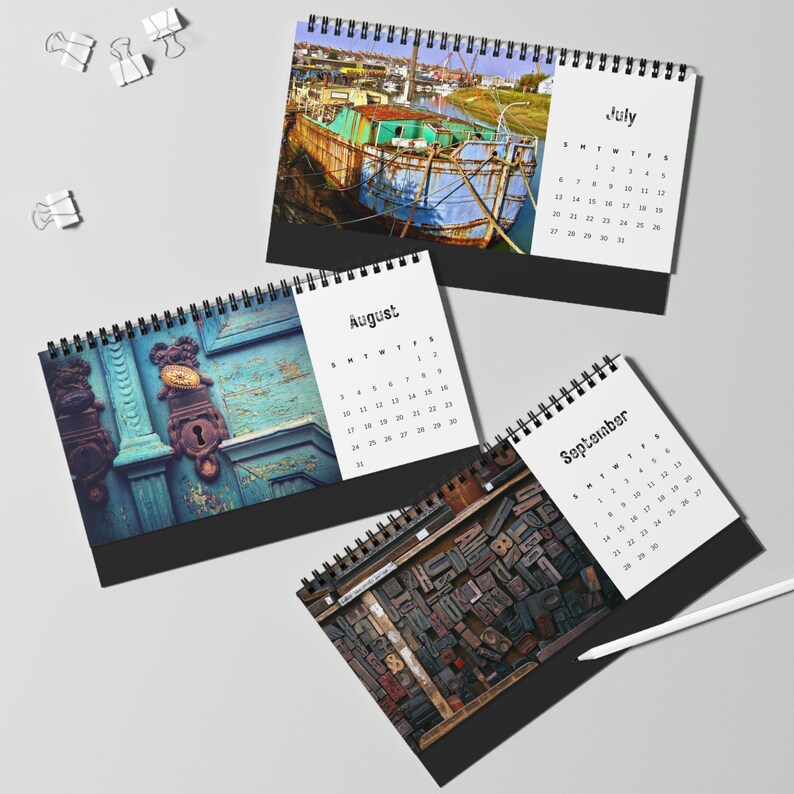 Rusty Relics 2025 Desk Calendar, Stand up Monthly - Etsy