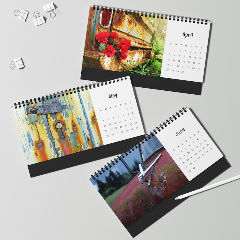 Rusty Relics 2025 Desk Calendar, Stand up Monthly - Etsy
